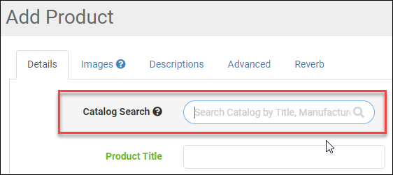 Add a Product from the Catalog