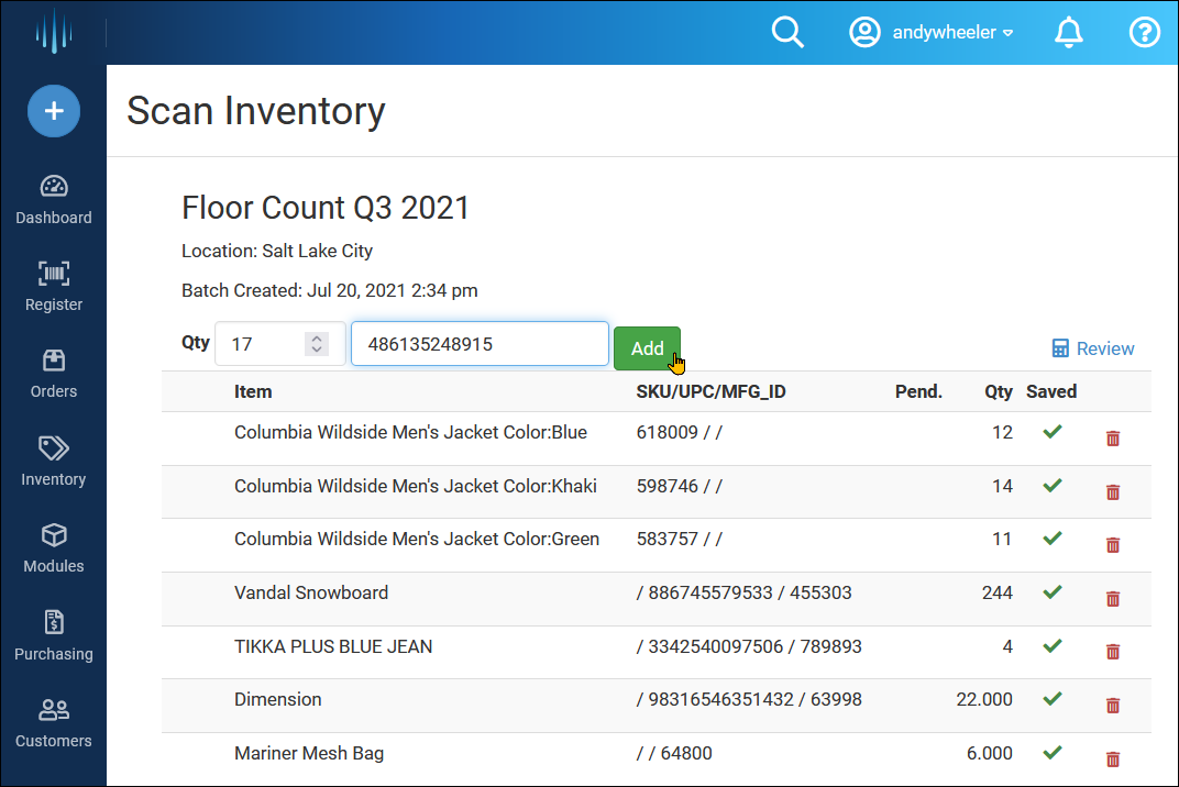 Batch Inventory Updates