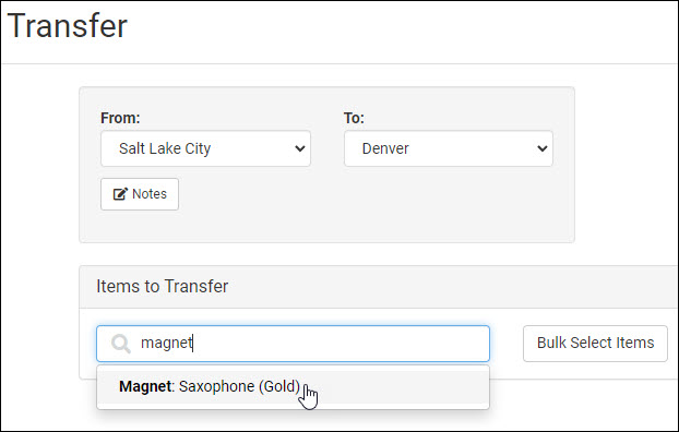 Inventory Transfers Between Locations