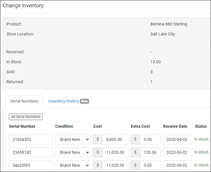 Manage Serialized Inventory