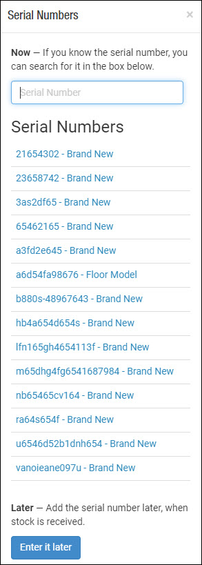 Manage Serialized Inventory