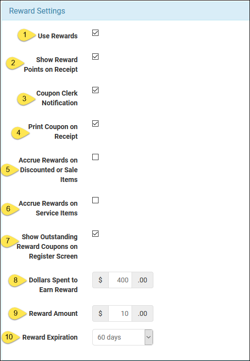 Point of Sale Settings: Customer
