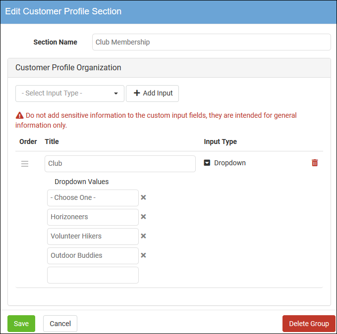 Point of Sale Settings: Customer