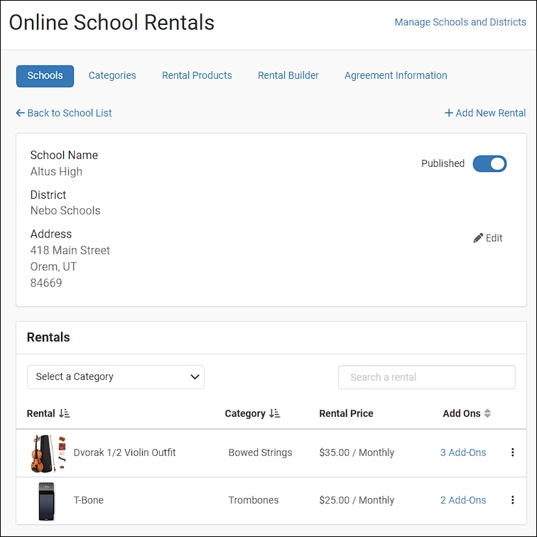 Online School Rentals 1: Schools