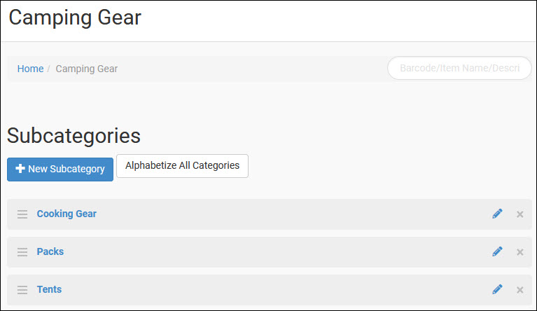 Departments, Categories, and Vendors