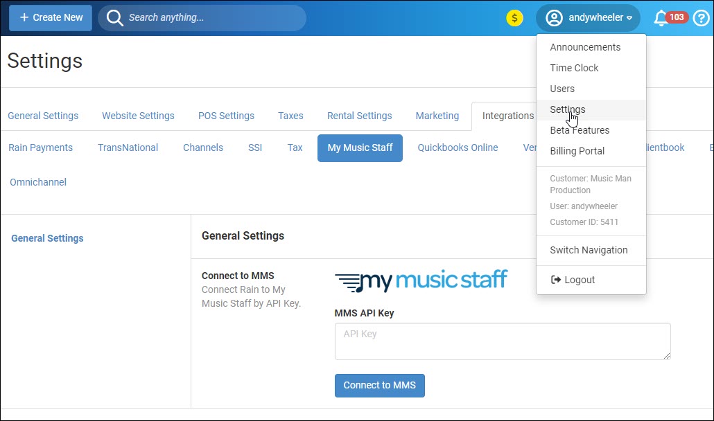 My Music Staff (MMS) Integration for Lessons