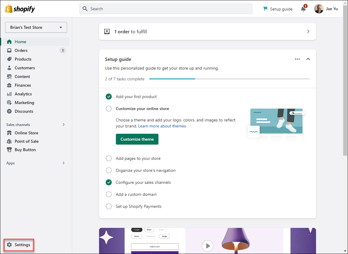 Shopify Integration Setup