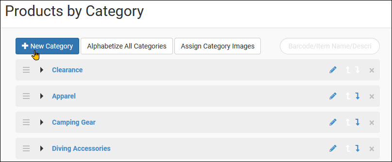 Departments, Categories, and Vendors